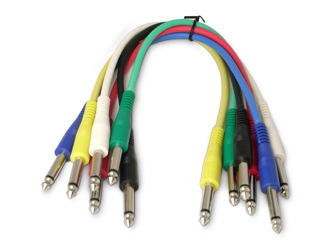 6 Mono Straight Jack Patch cables. Guitar effects FX Pedal Leads Studio ...