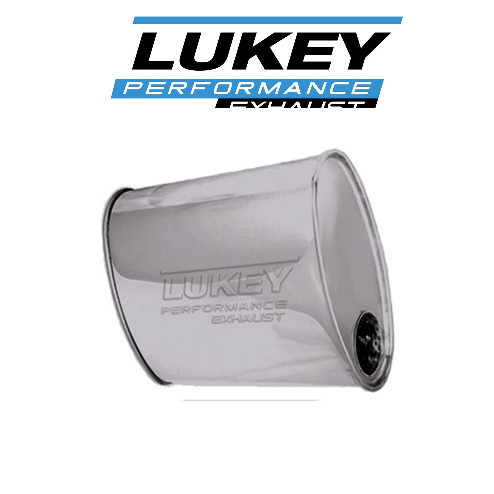 LUKEY STAINLESS Triple Flow 355mm Long 2" Offset/Offset Sports Muffler ...