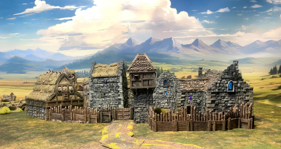 Manor Houses, Guard Tower, and Barn - Medieval Hamlet Terrain - Fantasy ...