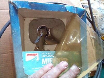 New Champ 7-838 Universal Rectangular Chrome Rear View Mirror RH/LH 3-3 ...