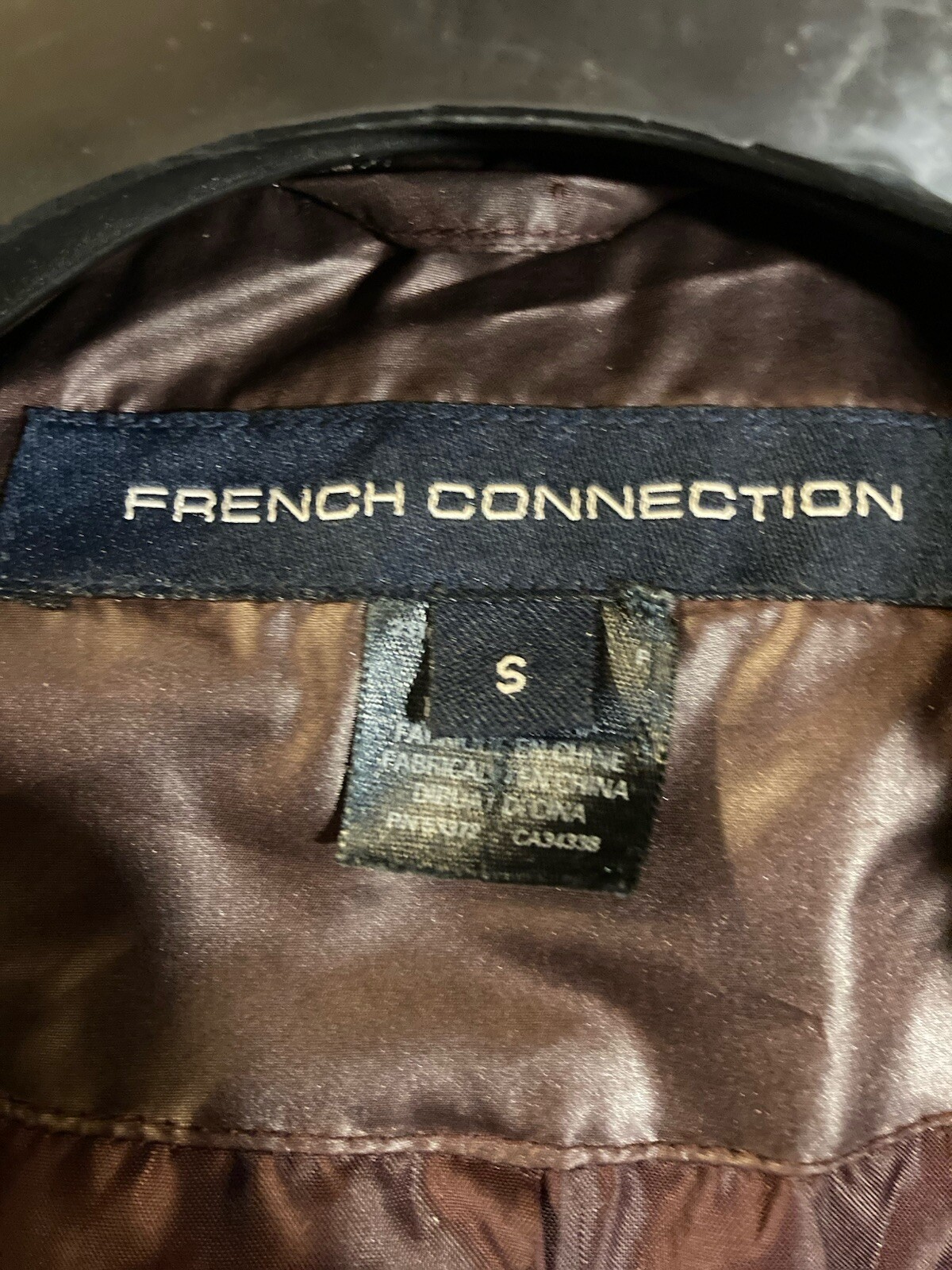 FRENCH CONNECTION Puffer Coat-Inner Bib-Hood-Faux Fur Collar-Burgundy ...