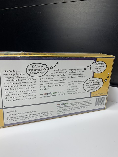 The Poll GAME a GAME of Opinions Where Your Opinion Counts 2000 for ...