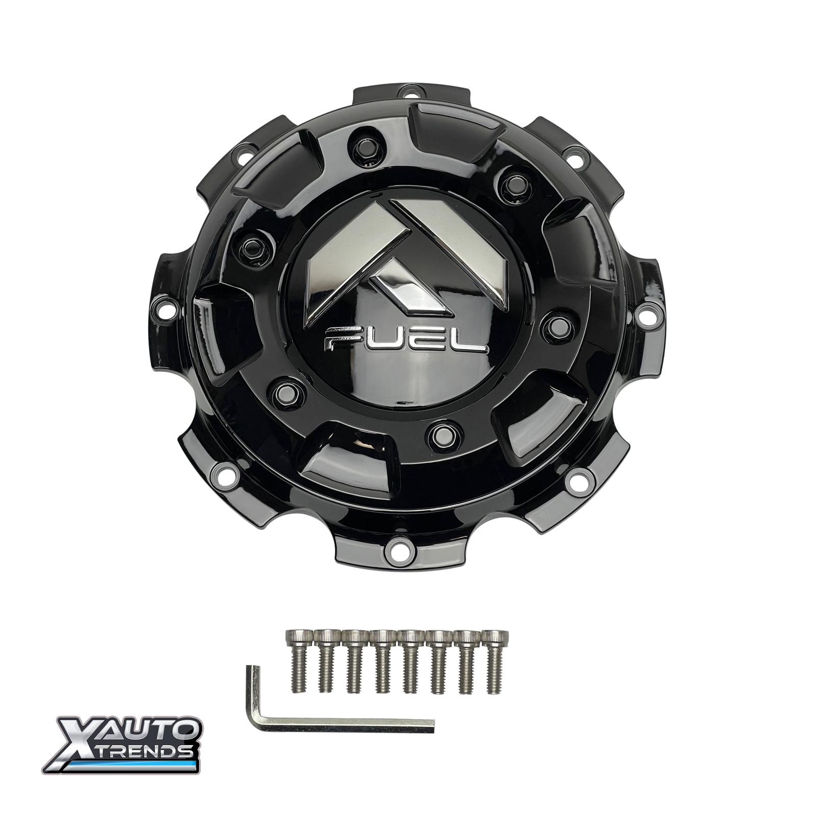 1003-37gb Gloss Black Fuel Off-road Front Dually Wheel Rim Center Cap W ...