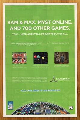 2006 Gametap Video Games Print Ad/Poster Sam & Max Myst Xbox 360 PC ...