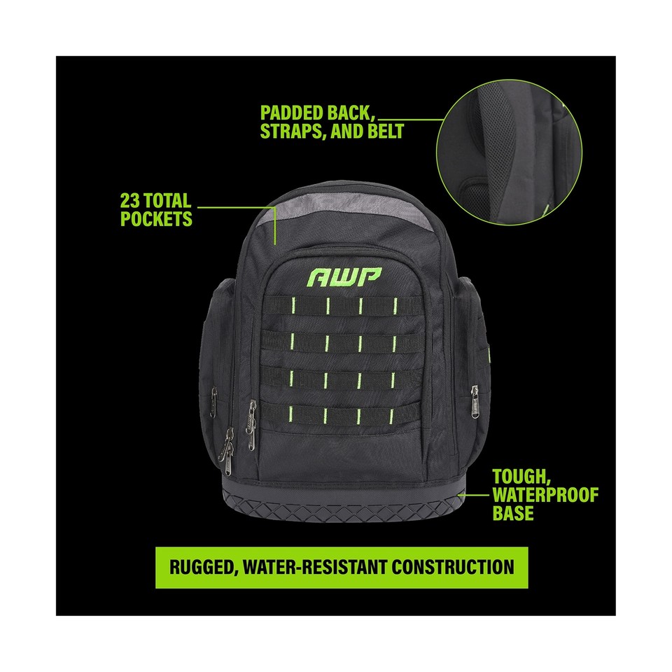 AWP Extreme Tool Backpack, Heavy-Duty Tool Bag with Padded Shoulder ...