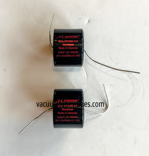 PAIR TWO Mundorf MCap 1000 VDC SUPREME EVO Alum Capacitor 0.47uf 0.47 ...