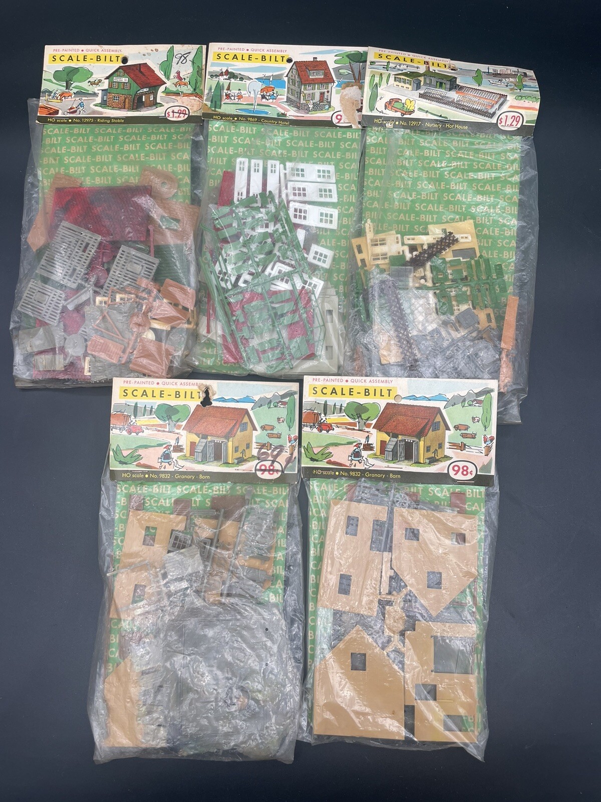 SCALE-BILT FALLER HO SCALE NOS PLASTIC BUILDINGS HOUSES UNOPENED LOT OF ...
