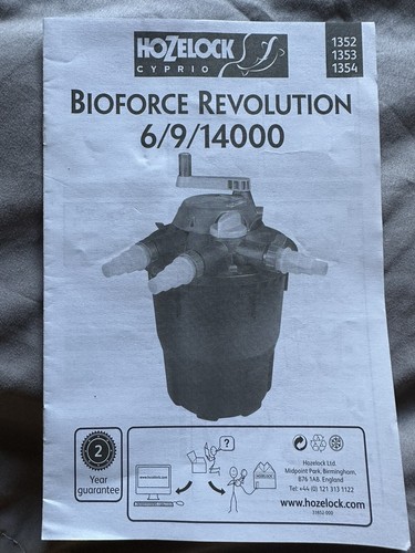 Hozelock 1353 1240 Bioforce Revolution 9000 Pond Filter 5010646055130 ...