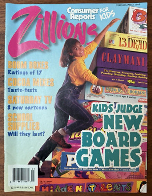 Vintage Feb/Mar 1995 Zillions Magazine Board Games Boom Box Kids ...