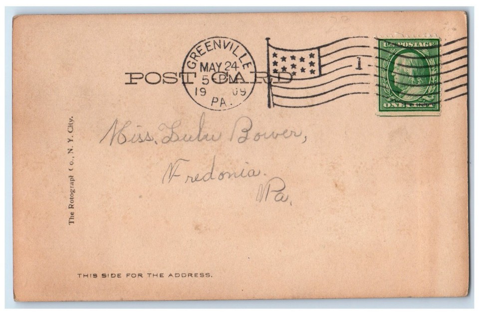 1909 Greetings From All At Home Large Letters Greenville PA RPPC Photo ...