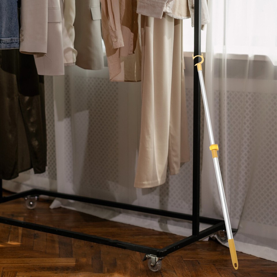 Retractable Clothes Rack Closet Reacher Pole with Hook Clothesline ...