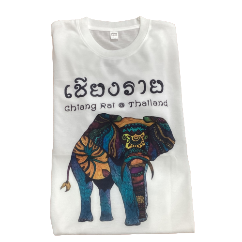 T-Shirt Minimal Elephant Graphic Print Chiang Rai Thailand Souvenir ...