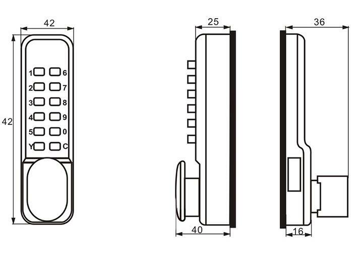 NSEE Outdoor Mechanical Steel Gate Bolt Lock Password PIN Code Door ...