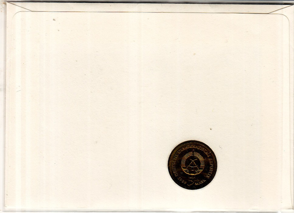 DDR Numis Brief / 5 Mark Münze / Thomas Müntzer Ehrung Block 97 / 21.03 ...