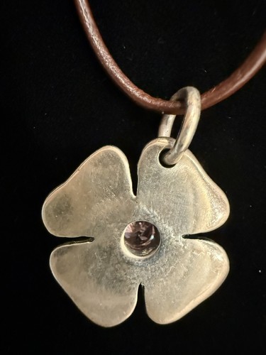 Authentic Signed Pandora ALE 925 Sterling Silver Pink Stone Flower ...