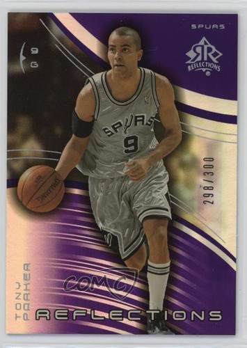 2003 Upper Deck Triple Dimensions Reflections Amethyst /300 Tony Parker ...