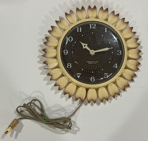 MCM Retro 1960-70s WESTCLOX Electric POSEY Wall Clock #9064 Made in ...