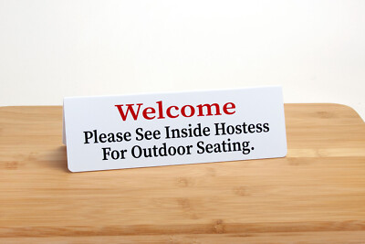 15pk Restaurant Seating Signs - Outdoor Seating, Tent Style Signs, Free ...