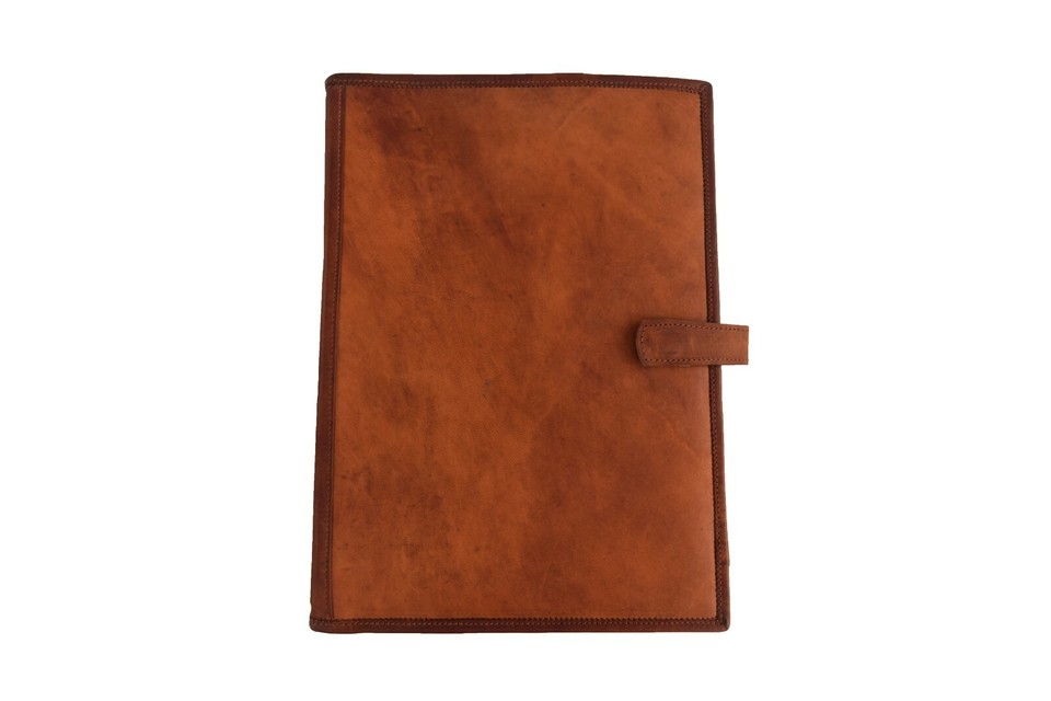 Vintage Leather Portfolio Padfolio Business Organizer A4 Case Cover ...