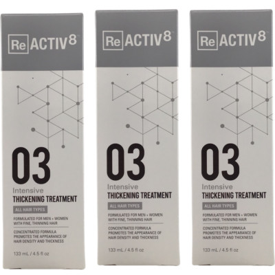 3 Pack ReACTIV8 Intensive Thickening Treatment 03 All Hair Types 133 mL ...