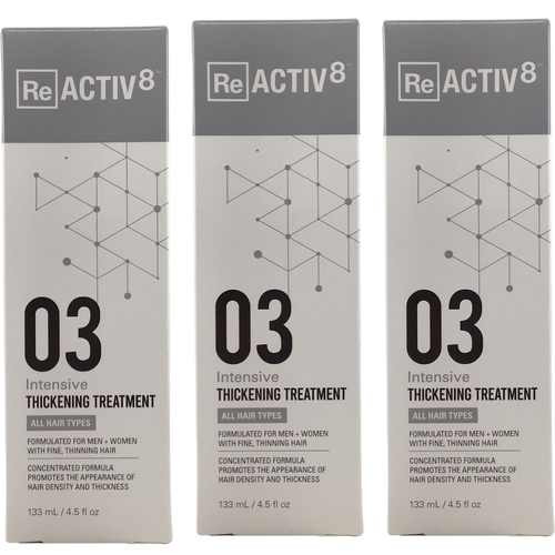 3 Pack ReACTIV8 Intensive Thickening Treatment 03 All Hair Types 133 mL ...