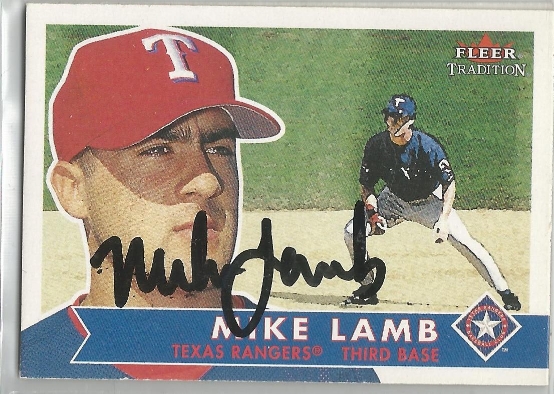 Texas Rangers MIKE LAMB autographed 2001 Fleer Tradition | eBay