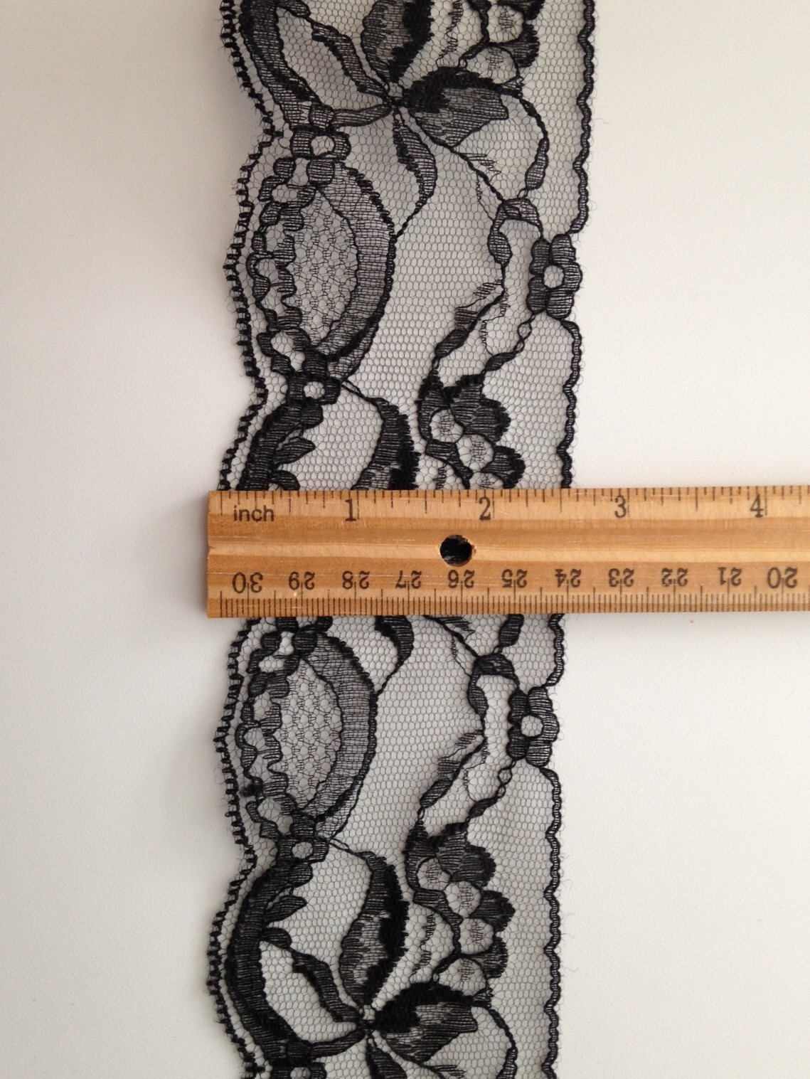 Black Scalloped Edge Lace Trim, 2 1/2 Inches Wide, 5 YARDS, Flat Lace ...