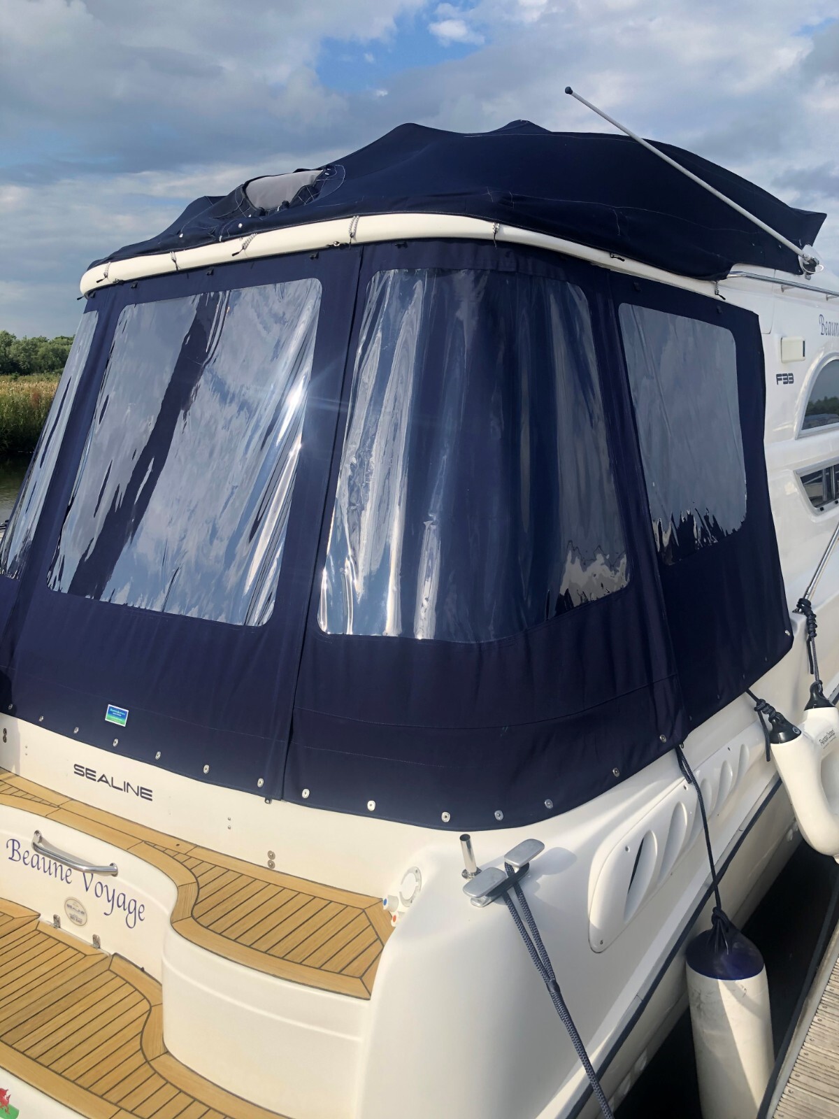 SEALINE F33 / 330 STATESMAN BOAT COVER *NEW*. ARMADA BLUE ACRYLIC ...