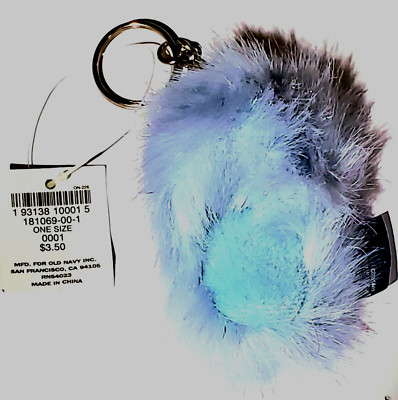 Old Navy Collector Blue Fuzzy Slipper Keychain Keyring | eBay
