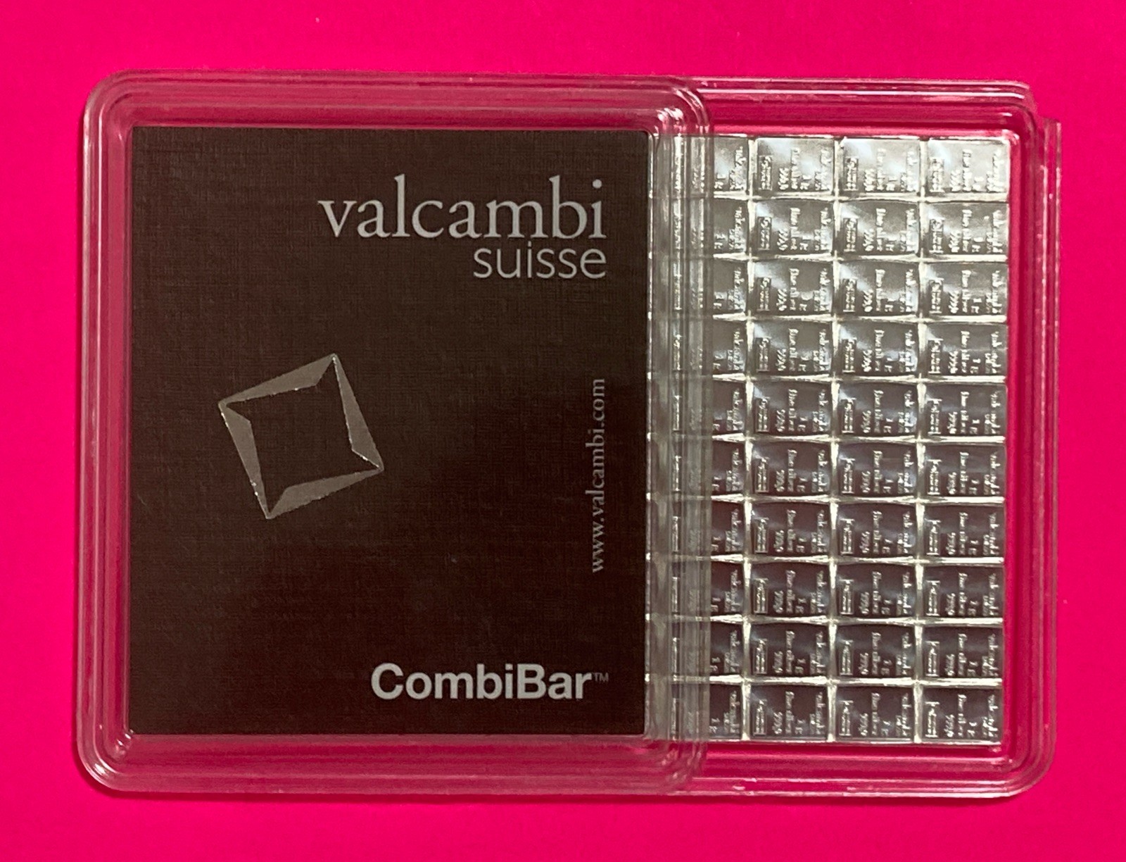 Valcambi 100 x 1 Gram Silver CombiBar with Assay Card 100 grams Prepper ...