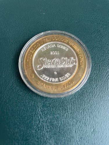 2001 Sierra Sid's Limited Edition $10 Dollar .999 Silver Token Carson ...