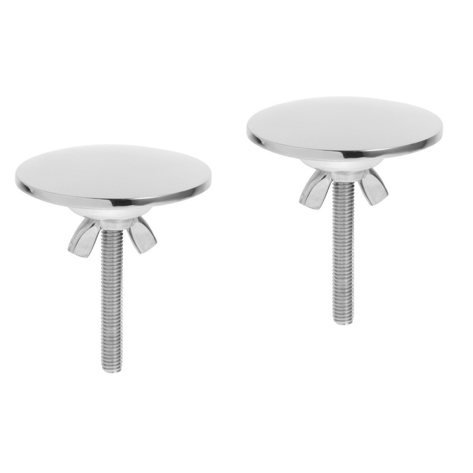 Set of 2 Stainless Steel Sink Cover Plate Kitchen Faucet Hole Plug Caps ...