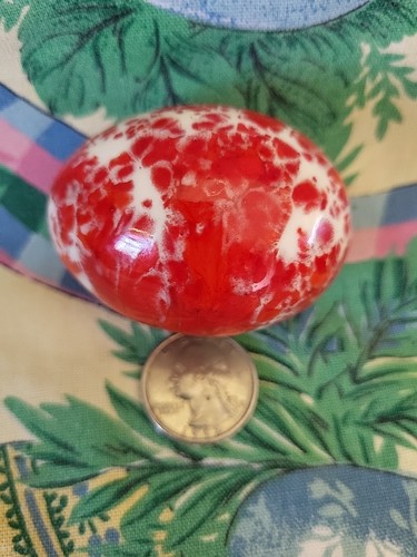 Vintage Rare Collectible Ceramic Mottled Bright Red White Easter Egg ...