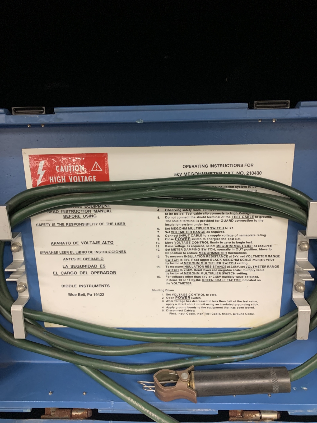 Biddle Megger 210400 5kv Megohmmeter Insulation 22d for sale online | eBay