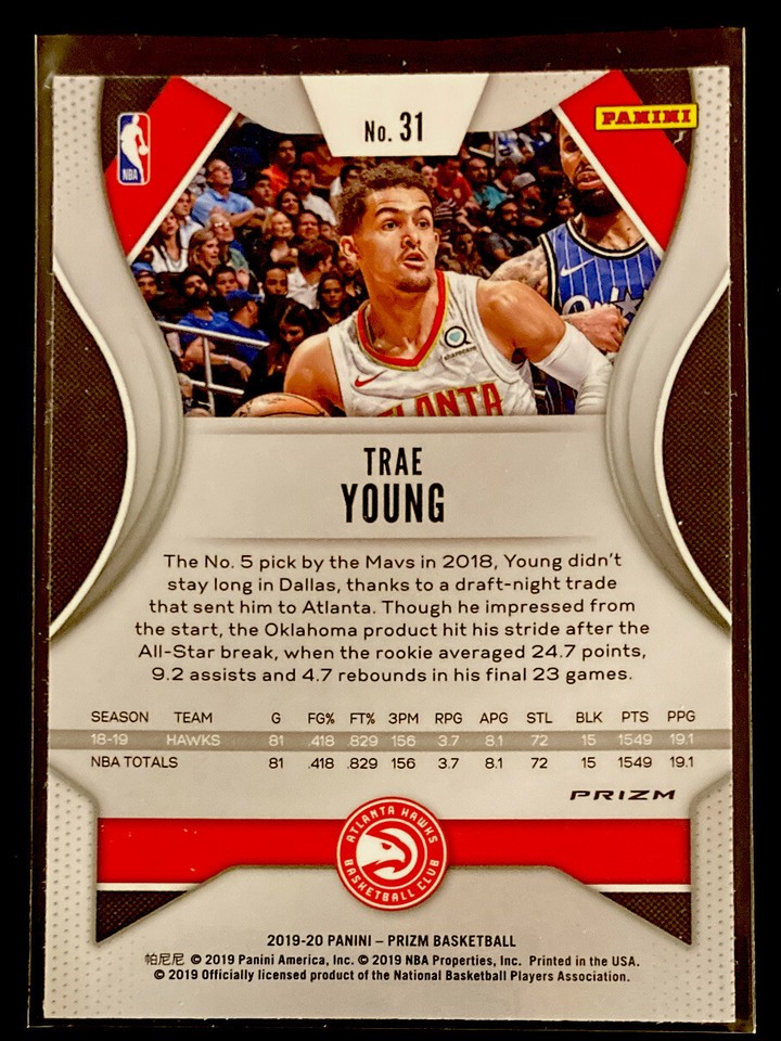 TRAE YOUNG 19-20 PANINI PRIZM PINK ICE PRIZM HAWKS FREE CANADA SH | eBay