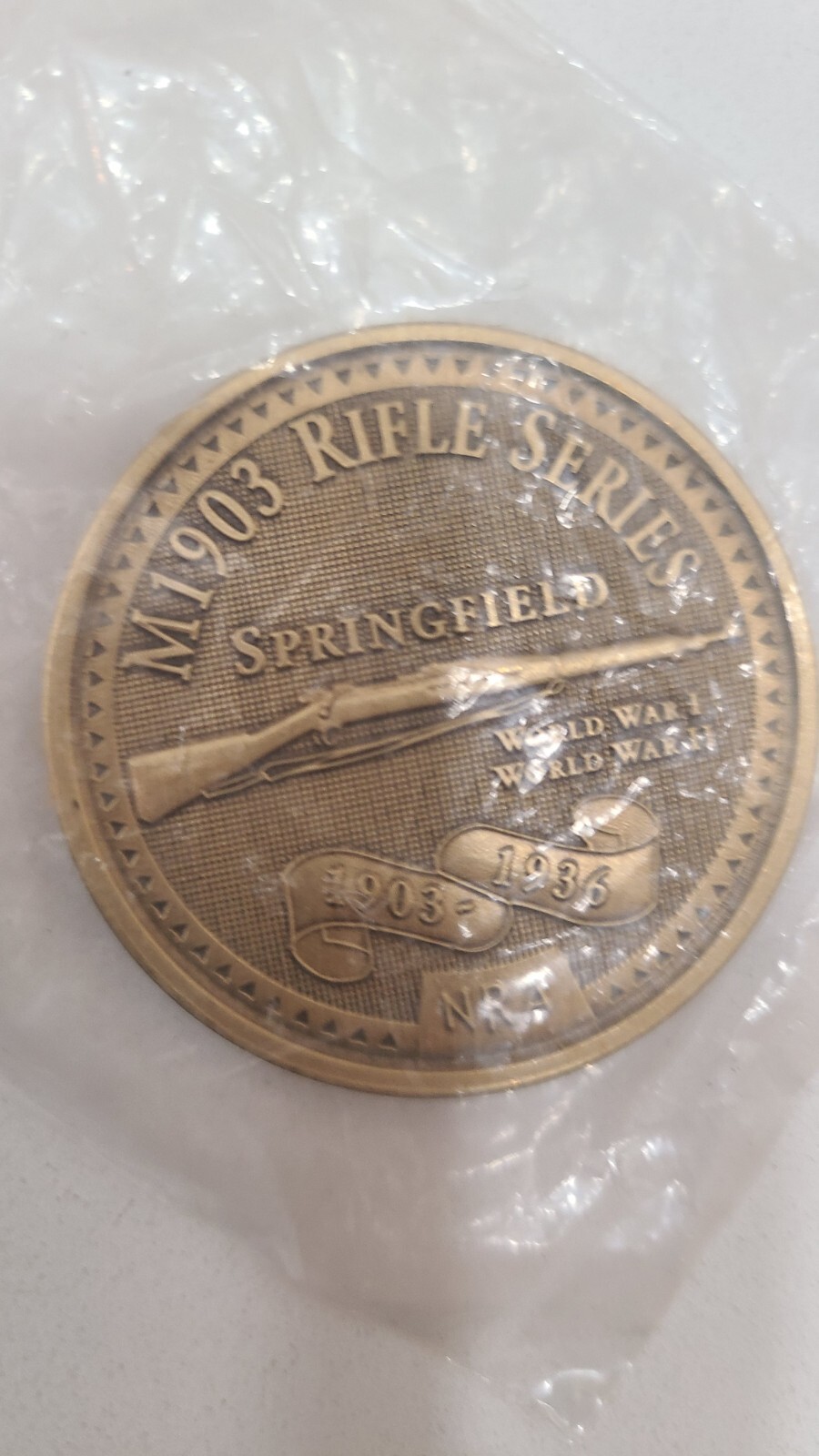Vtg NRA M1903 SPRINGFIELD RIFLE SERIES CHALLENGE COIN Solid Brass EAGLE ...