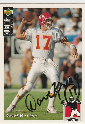 Dave Krieg 1994 Collector's Choice signed card Chiefs autograph ...