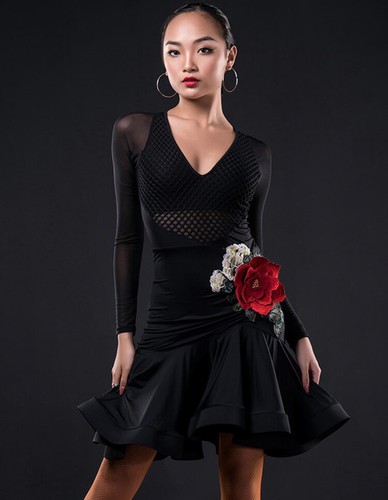 Latin Salsa Rhythm Performance Dress Rumba Samba Paso Doble Ballroom ...
