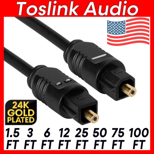 Toslink Optical Cable Digital Fiber Optic Audio Cord SPDIF Wire Dolby ...