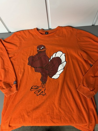 Vtg VA Tech Hokies T Shirt Size Medium Made In The USA long sleeve NCAA ...