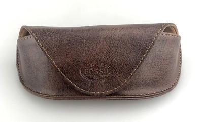 Fossil Sunglasses Eyeglass Case Only Brown Faux Leather Large Soft | eBay