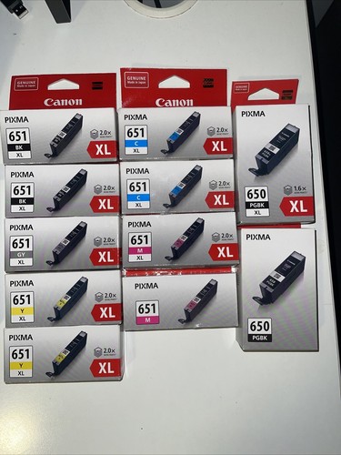 11x Genuine Canon PGI-650/XL & CLI-651XL cartridges: MG5560 MG7260 ...