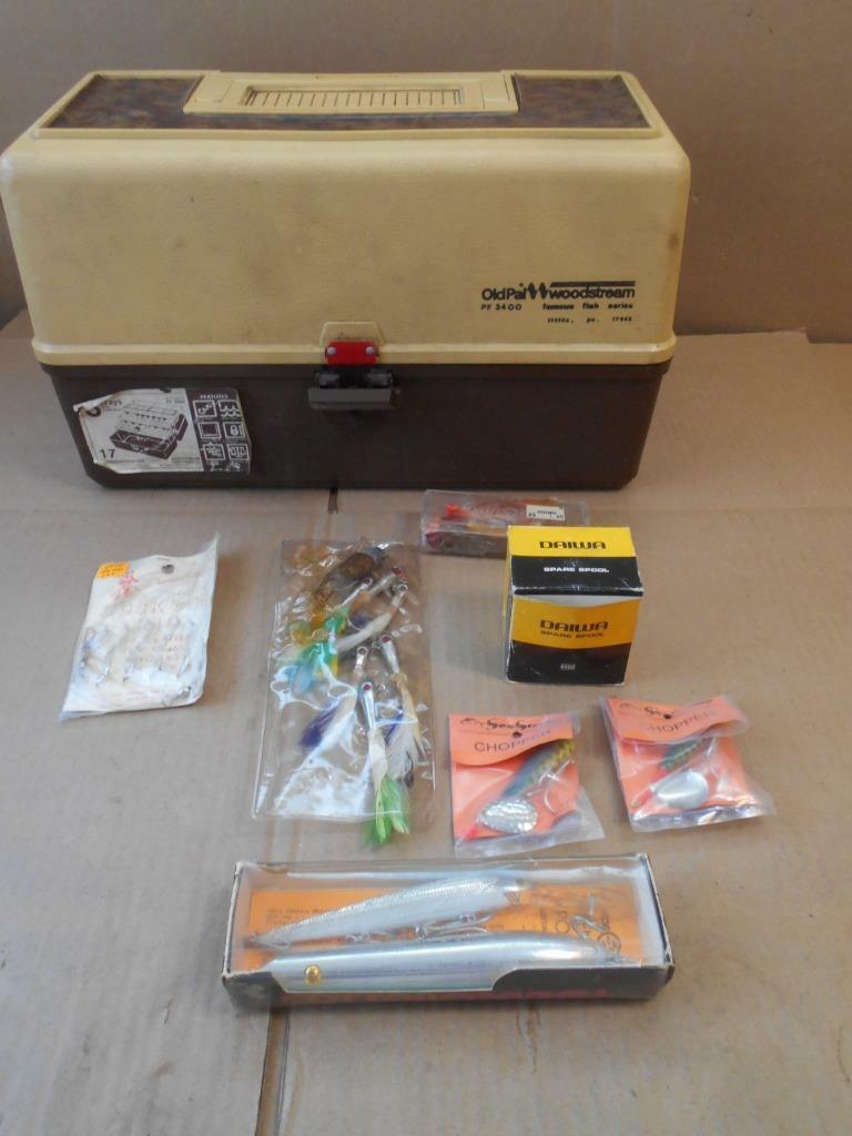 Vintage Old Pal Woodstream Tackle Box PF 3400 3 trays 2 removable trays ...
