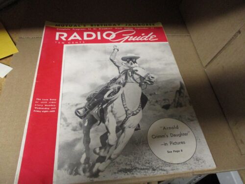 RADIO GUIDE Magazine Week Ending September 17, 1938 Cover: Lone Ranger ...