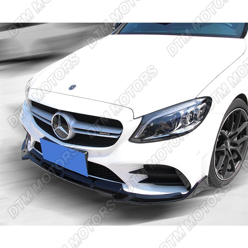 For 2019-2021 Mercedes W205 C-Class Painted Black Front Bumper Body Kit ...