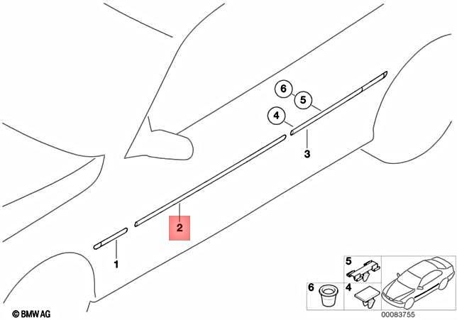 Genuine BMW E46 Sedan Wagon Door Molding Left Front OEM 51138208449 | eBay