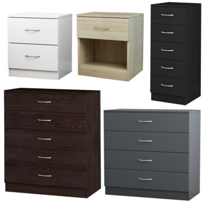 Modern Chest of Drawers with Handles Bedside Table Cabinet Bedroom ...