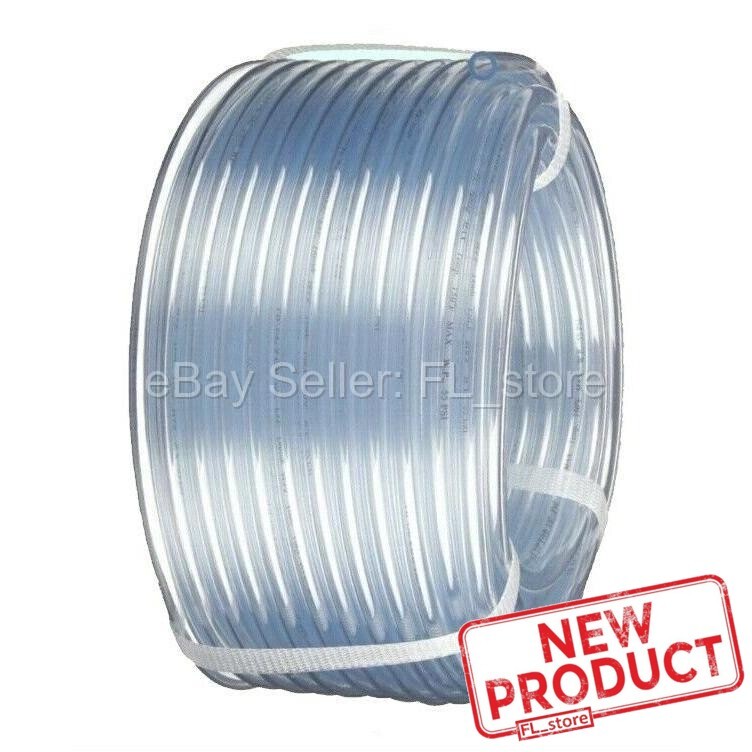 100 Feet Clear Plastic Tubing 1/4" ID x 3/8" OD Flexible Roll PVC Tube ...