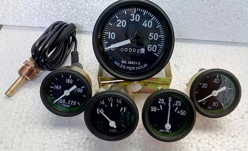 JEEP Willys Speedometer 12 V fits 1946-66 CJ-2A, 3A, 3B,M38, M38A1 ...