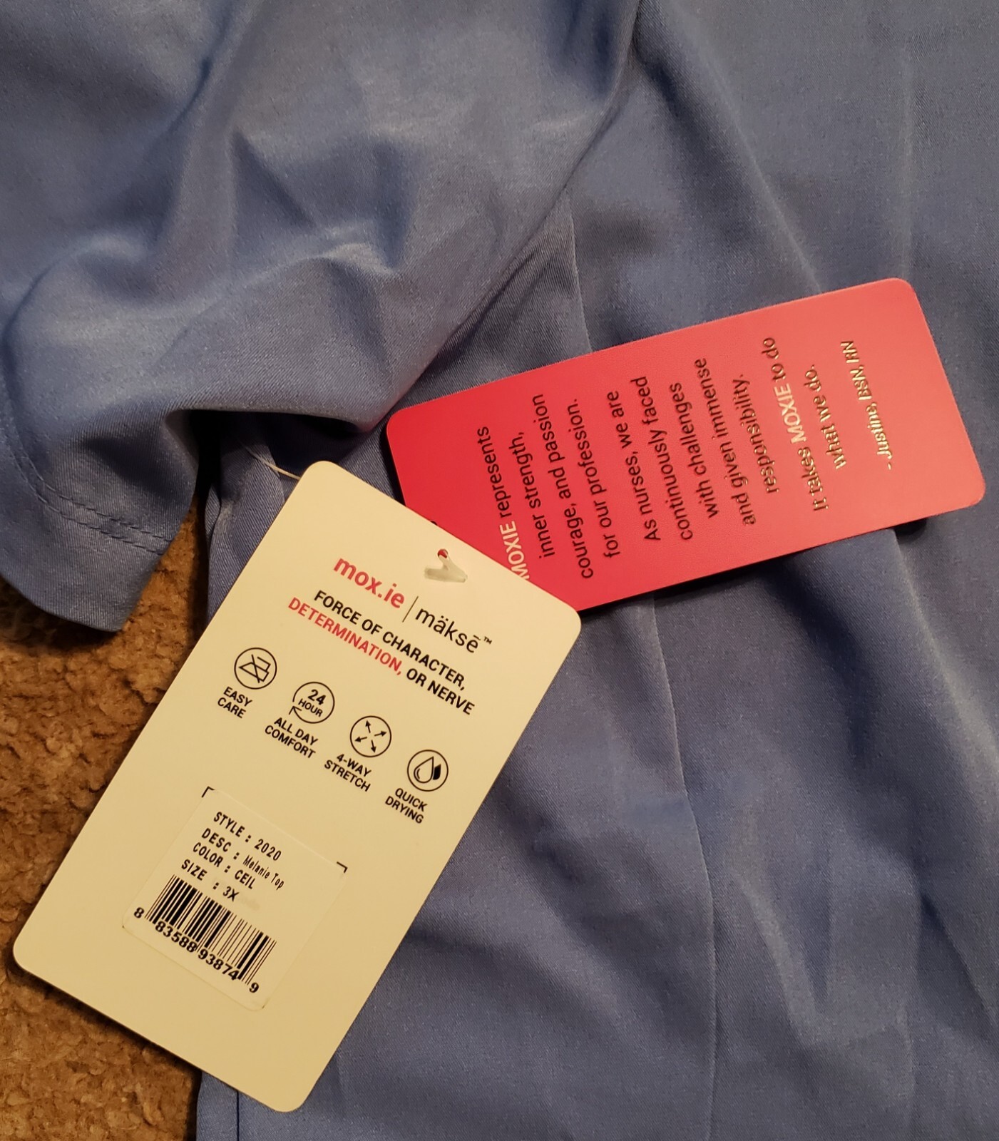 Moxie Scrub Top Womens 2X Carribean Melanie Nursing CNA Medical ...